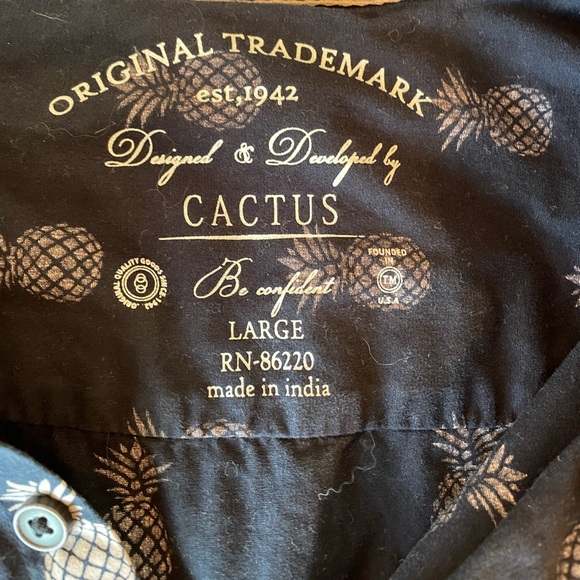 Cactus | Shirts | Cactus Brand Pineapple Button Down Shirt | Poshmark